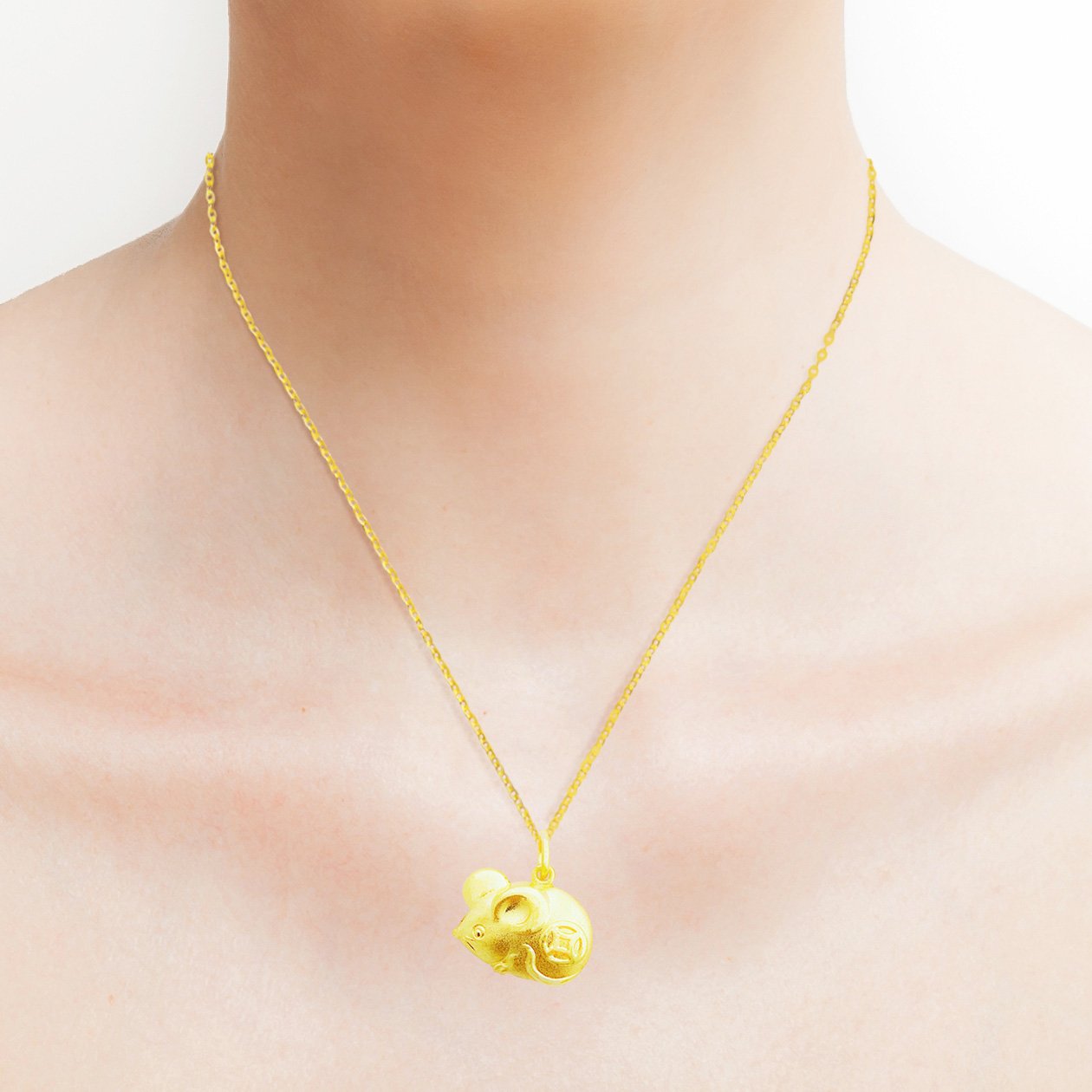 [Clearance] 24K/999 Yellow Gold Prosperity and Auspicious Rat Pendant ...